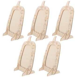 DOITOOL 5 Stück Herbstliches Kürbis Bilderrahmen Bastelset aus Unbehandeltem Holz Halloween und Thanksgiving Dekoration für Klassenzimmer Zuhause und Partys