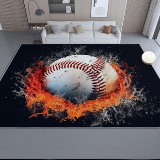 Generic Paillasson Antid&eacute;rapant Noir 160 x 230 cm, Tapis de Sol dint&eacute;rieur Lavable pour entr&eacute;e Cuisine Chambre &agrave; Coucher paillasson d&eacute;coratif, imprim&eacute; Sports 