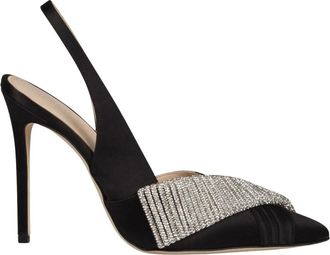 Hibourama Bags Femme, Chaussures, Noir, Taille: 38 EU Escarpins Slingback Cristal Pliss&eacute;