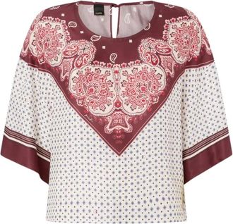 Pinko Pinko, Femme, Blouses et Chemises, Multicolore, Taille: 36 FR Boxy Viscose Twill Blouse