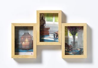 Walther Design Bilderrahmen natur 3X 10x15 cm Galerierahmen Rustic SN315H