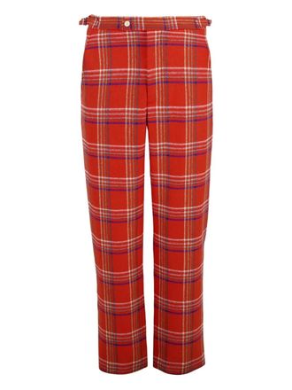 Bode plaid-pattern gable trousers - Rot