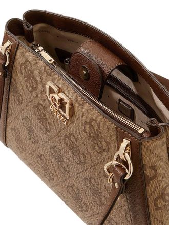 Guess Womens Shoulder Bag Latte Logo-Brown Polyurethane - Shoulder-Bags Logo/brown
