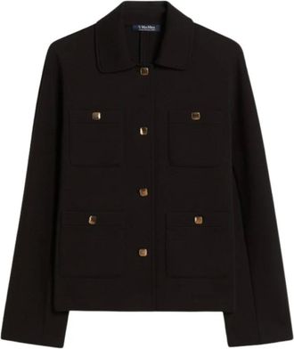 Max Mara Femme, Vestes, Noir, Taille: 44 FR Veste Boxy-fit en jersey scuba