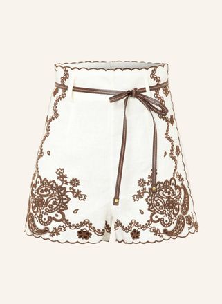 Zimmermann Leinenshorts Ascension Mit Lochspitze weiss