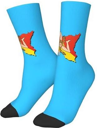 Generic &Eacute;quipage Chaussettes Signification Du Drapeau De La Sicile Chaussettes De Sport Confortables D&eacute;contract&eacute;es Planche &Agrave; Roulettes Bonneterie, Pour Runnin