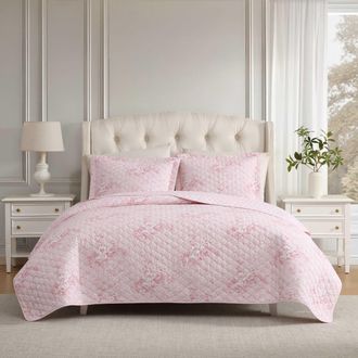 Laura Ashley Bettw&auml;sche-Set f&uuml;r Doppelbett, 100% weiche Baumwolle, f&uuml;r ganzj&auml;hrigen Komfort, 2-teiliges Bettw&auml;sche-Set mit Blumenmuster und passendem Kissenbezug (
