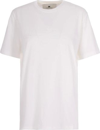 Elisabetta Franchi Femme, Tops, Blanc, Taille: 40 FR T-shirt girocollo