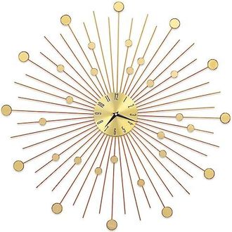 vidaXL Horloge Murale Horloge de Salon Horloge de Salle de S&eacute;jour Horloge de Chambre &agrave; Coucher Horloge de Bureau Maison Int&eacute;rieur M&eacute;tal 70 cm Dor&eacute;