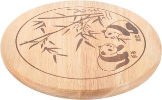 Angoily Runder Holz Ersatzsitz mit Panda Muster Barhocker Sitzfläche aus Langlebigem Holz Runder Holzhocker Sitz Geeignet für Restaurant Bar und Büro