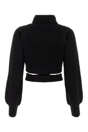 ADĀMO Andrea Adamo Black Virginia Wool Acrylic Maglieria Sweater