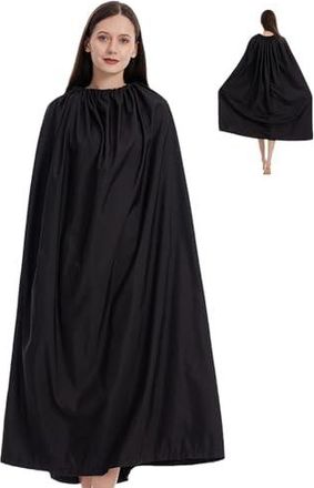 Generic Poncho &agrave; langer de surf | Col rond r&eacute;glable, poncho de plage de 1,2 m de long | Cape noire, abri dintimit&eacute;, vestiaire portable pour plage, piscine, st