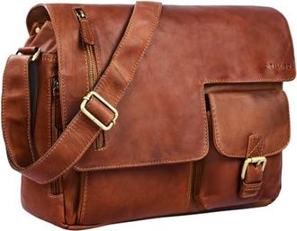 STILORD Mika Sacoche Cuir Ordinateur 15.6 Vintage Sac à bandoulière pour Femme Homme Porte-Documents A4 Sac à lépaule pour luniversité et Travail, Couleur:Cog