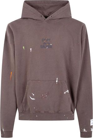 Gallery Dept. Homme, Sweatshirts et sweats &agrave; capuche, Beige, Taille: M French Logo Painted Sweat &agrave; capuche