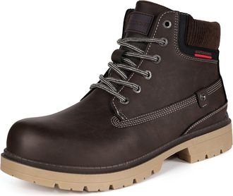 Eagsouni Winterschuhe Herren Damen Stiefel Warm Gefütterte Schneestiefel Winterstiefel Wasserdicht Stiefeletten Winter Boots, Kaffee ohne Fell, 39 EU