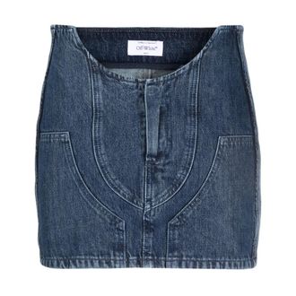 Off-white Motorrad-Minirock mit L&ouml;chern - - Skirts - Damen - Blau - S