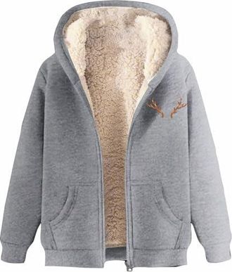 Generic Manteau en peluche décontracté pour homme - Sweat de style américain 2025 pour homme - Hiver plus velours épais - Chaud et résistant au froid - Sweat-