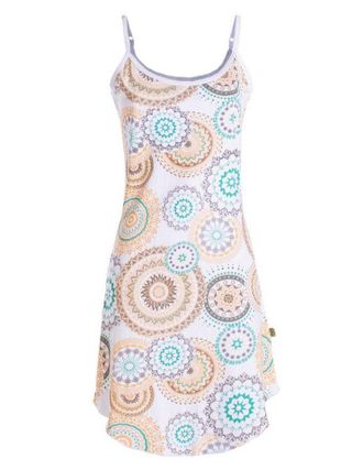 vishes Minikleid Damen Sommer-Kleider Jersey-Kleid Mini-Kleid Spagettitr&auml;ger-Kleid Goa, Guru, Hippie Style