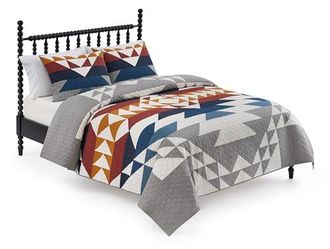 Pendleton Explorer-Bettw&auml;sche-Set, weiche Baumwolle, 100% Baumwolle, rustikale Heimdekoration, Doppelbett, Queen-Size-Bett und King-Size-Bett, Grau