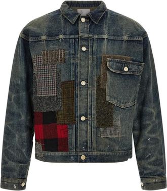 Junya Watanabe Veste en jean patchwork - Homme - Vestes - Bleu - Taille: L