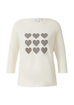 Comma 3/4-Arm-Shirt T-Shirt T-Shirt mit 3/4-&Auml;rmeln und Print