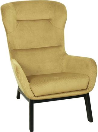 The Home Deco Factory The Home Deco Factory - Fauteuil Velours Côtelé Jaune Moutarde home deco factory