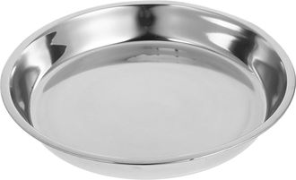 Hemoton Runder Teller aus Edelstahl, 28 cm, flach, nicht magnetisch, zum Backen, Wasser, Lebensmittel, wiederverwendbar, Dessertteller, für Partys zu Hause