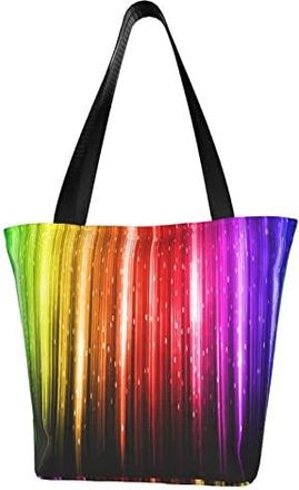 AOOEDM Sac fourre-tout r&eacute;utilisable &agrave; paillettes arc-en-ciel femmes sac &agrave; main d&eacute;contract&eacute; sacs &agrave; bandouli&egrave;re pour faire les courses &eacute;picerie voyage &agrave; lext&eacute;r