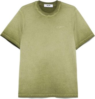 Msgm t-shirt à effet délavé - Vert