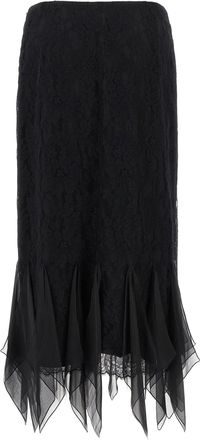 Valentino Garavani Lace Midi Skirt - Black
