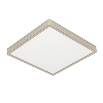 Eglo Plafonnier LED Fueva 6, lampe de plafond carr&eacute;e, &eacute;clairage de bureau, luminaire en saillie en m&eacute;tal argent&eacute; et plastique blanc, blanc chaud - blanc fr