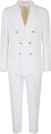 Eleventy Homme, Costumes, Blanc, Taille: S Abito Doppio Petto Pant Pences