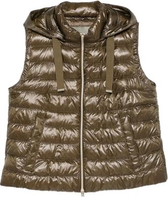 Herno Femme, Vestes, Brun, Taille: 44 FR Polyamide Cotton Down Vest
