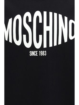 Moschino Mens Sweatshirt Printed Organic Cotton Black Sweatshirts Sweater