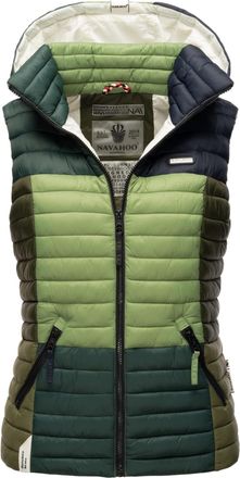 Navahoo Damen Weste Steppweste gesteppt Herbst Frühling Übergangsweste B880 [B880-Shad-Kulti-Forest-Gr.XS]