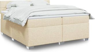 vidaXL Vidaxl - Giroletto A Molle Con Materasso Crema 200x200 Cm In Tessuto
