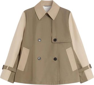 Max Mara Femme, Manteaux, Vert, Taille: 42 FR Trench corto doppiopetto