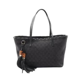 Gucci Pre-owned Sac cabas Bamboo GG Canvas - Femme - Pre-owned - Noir - Taille: ONE Size
