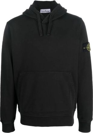 Stone Island Jersey-Hoodie mit Logo-Badge - - Sweatshirts & Hoodies - Herren - Schwarzk - 3XL