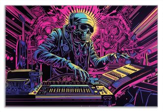 Wallario Frühstücksbrettchen aus Glas, Glasunterlage, Glasbrettchen DJ der Unterwelt, Größe 20 x 30 cm, Sicherheitsglas