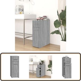 vidaXL Apothekerschrank Grau Sonoma 20x45,5x60 cm Holzwerkstoff - Holzschrank - Apothekerregal - Aufbewahrungsraum - Küchenorganisation