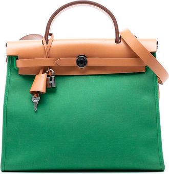 Herm&egrave;s Hobo Bags - Toile Herbag Zip 31 - Gr. unisize - in Gr&uuml;n - f&uuml;r Damen