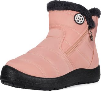 Eagsouni Winterstiefel Damen Winterschuhe Wasserdicht Warm Plush Gef&uuml;tterte Schneestiefel Stiefeletten Winter Outdoors rutschfeste Stiefel Boots,Rosa C,42 EU