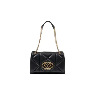 Love Moschino Quilted Polyurethane Shoulder Bag - Black