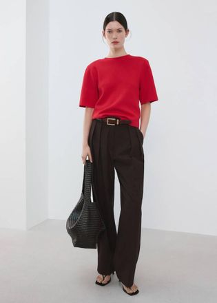 Mango Pull en maille &agrave; manches courtes rouge - Femme - XXS - MANGO