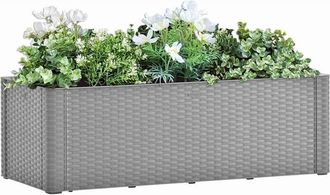 vidaXL Vidaxl - Lit sur&eacute;lev&eacute; de jardin avec syst&egrave;me darrosage Gris 100x43x33cm