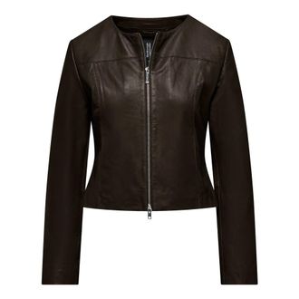 Bomboogie Femme, Vestes, Brun, Taille: 42 FR Blouson en cuir dagneau