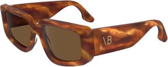 Victoria Beckham Femme, Accessoires, Brun, Taille: ONE Size Lunettes de soleil rectangulaires &agrave; monture en ac&eacute;tate