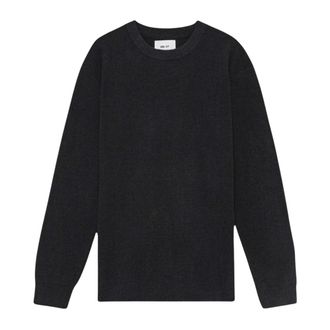 Nn.07 Schwarzer Crewneck Pullover mit Modedetails - - Knitwear - Herren - Blau - L