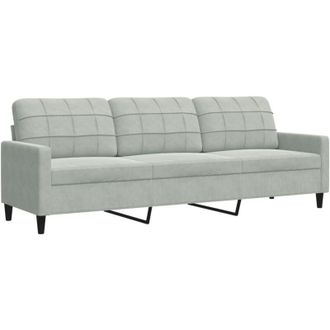 vidaXL 3-Sitzer-Sofa Hellgrau 210 cm Samt - Vidaxl